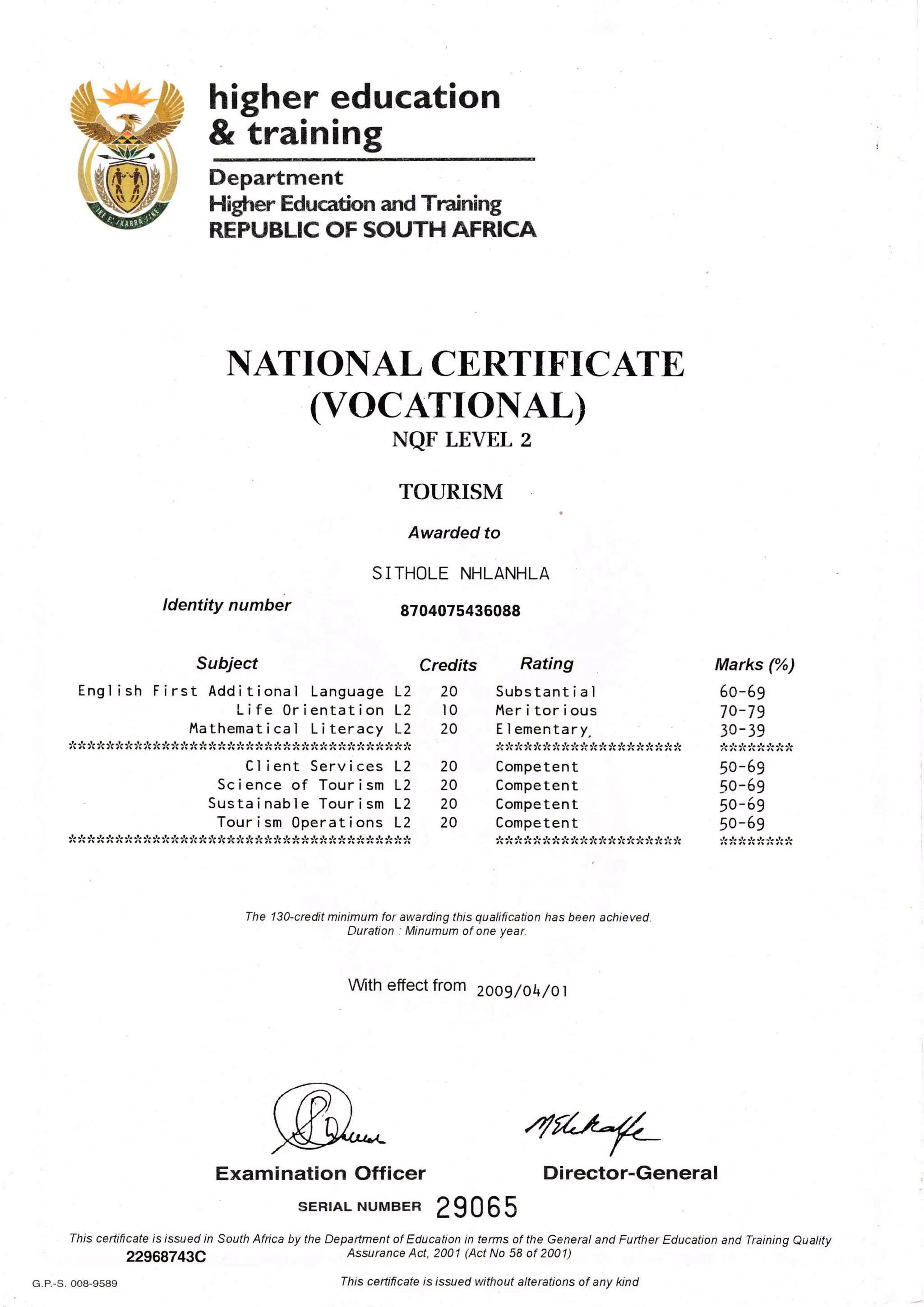 Level 2 N.Sithole | PDF | Education