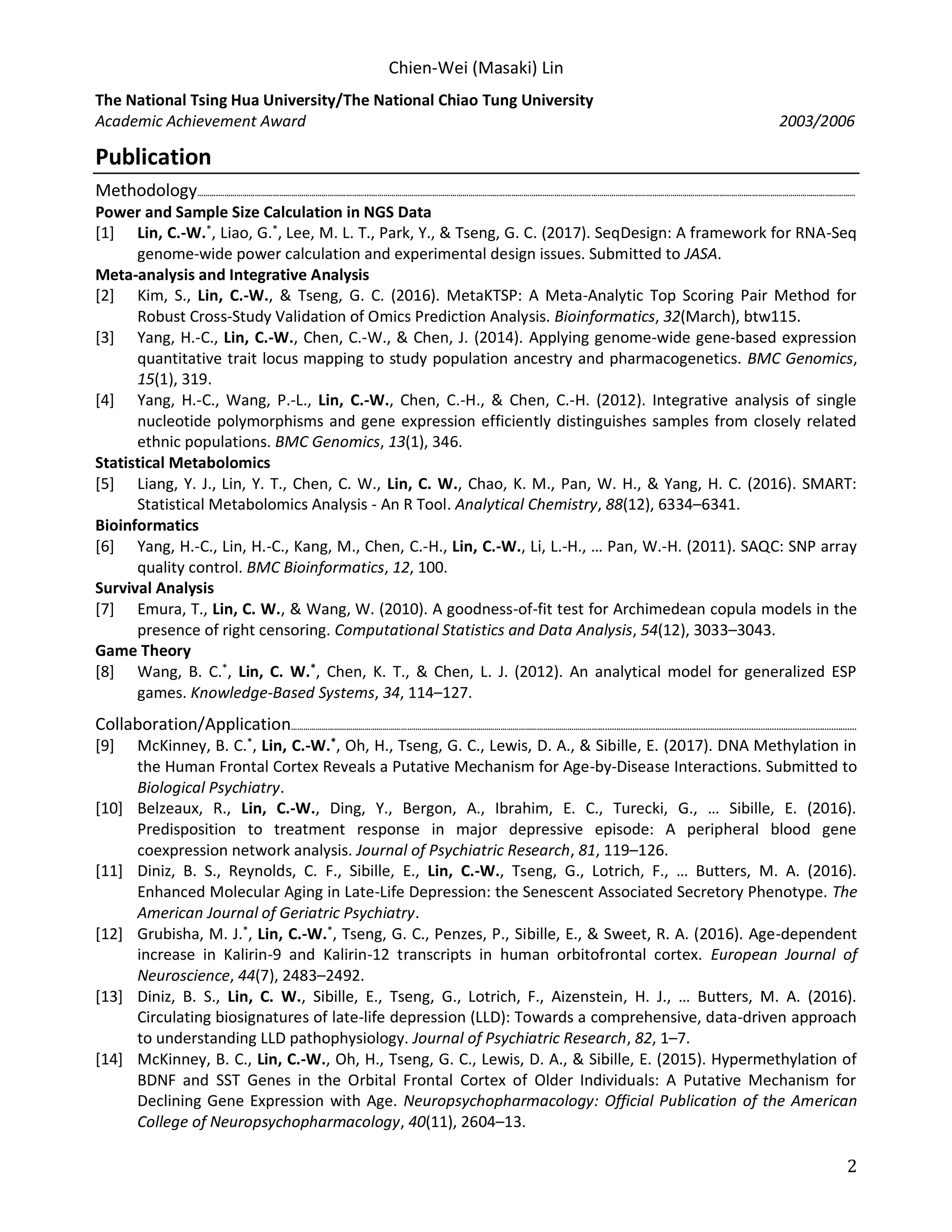 CV Chien-Wei Lin | PDF