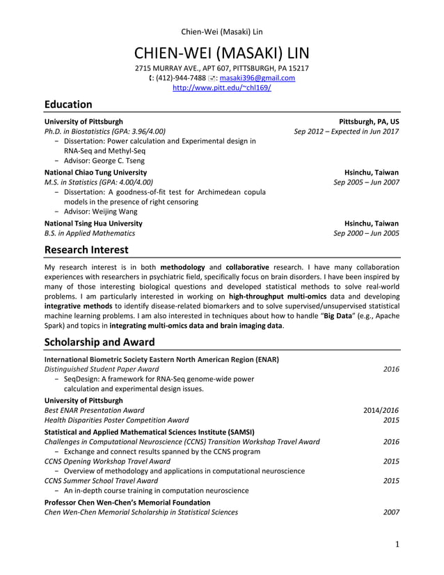 CV Chien-Wei Lin | PDF