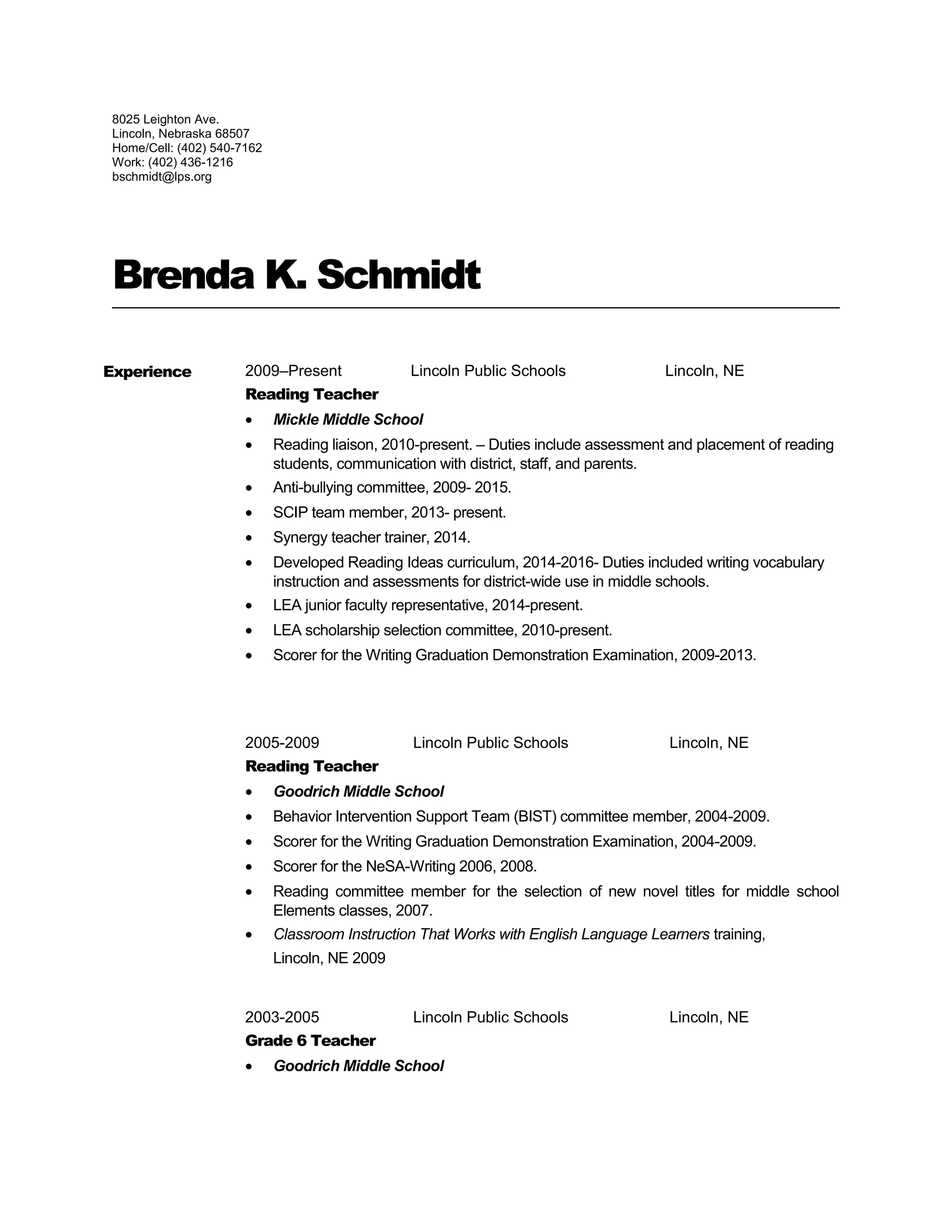 Resume-Brenda | DOC