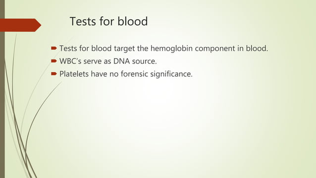 Forensic Biology - Biological evidences | PPTX | Blood Disorders ...
