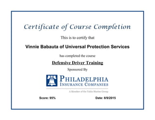 Vinnie_Babauta_Defensive_Driver_Certificate | PPT