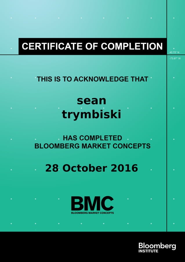bloomberg certification | PDF