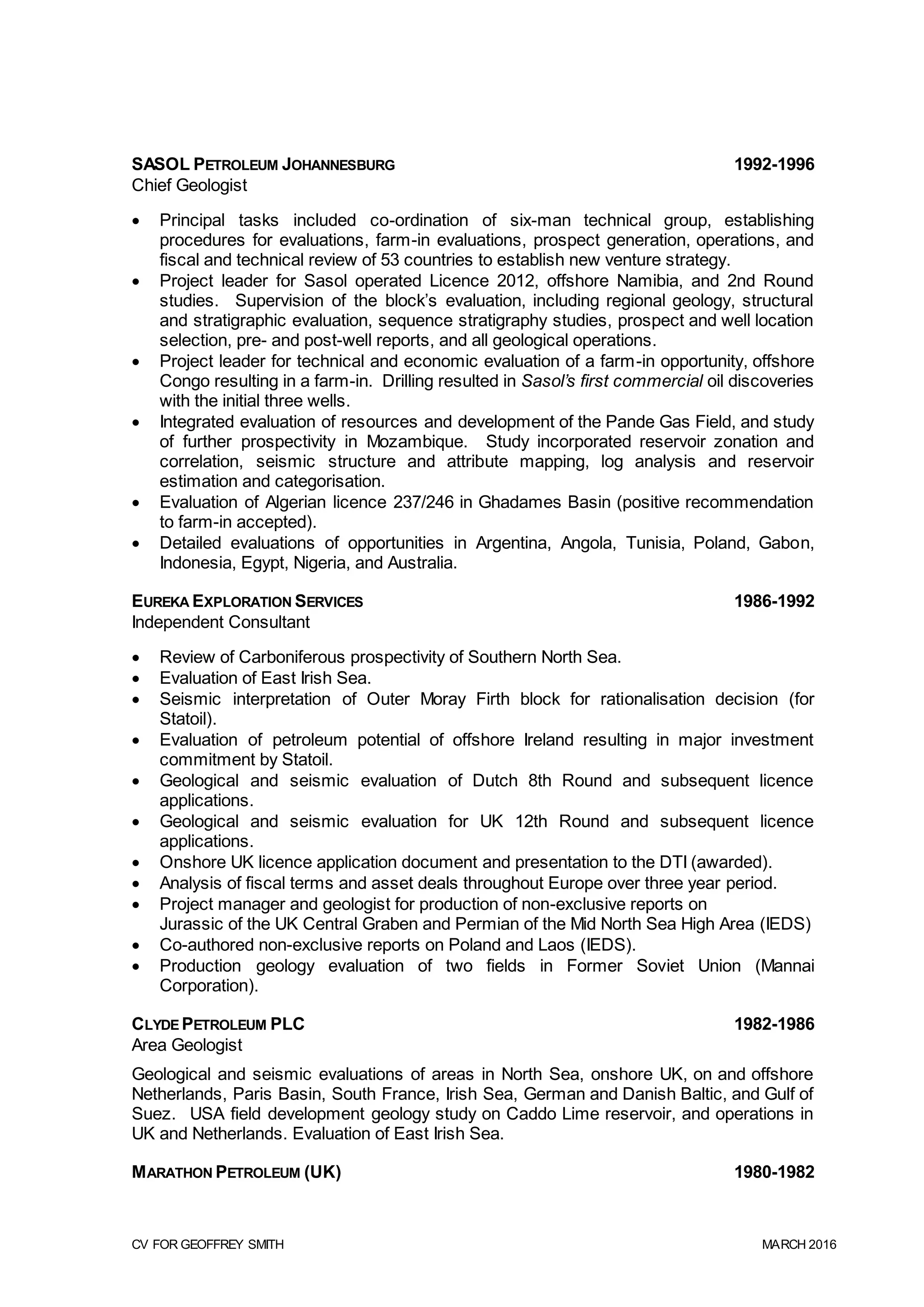 Geoff Smith CV full | DOCX