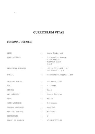 Jaco__Combrinck_CV[21] | PDF