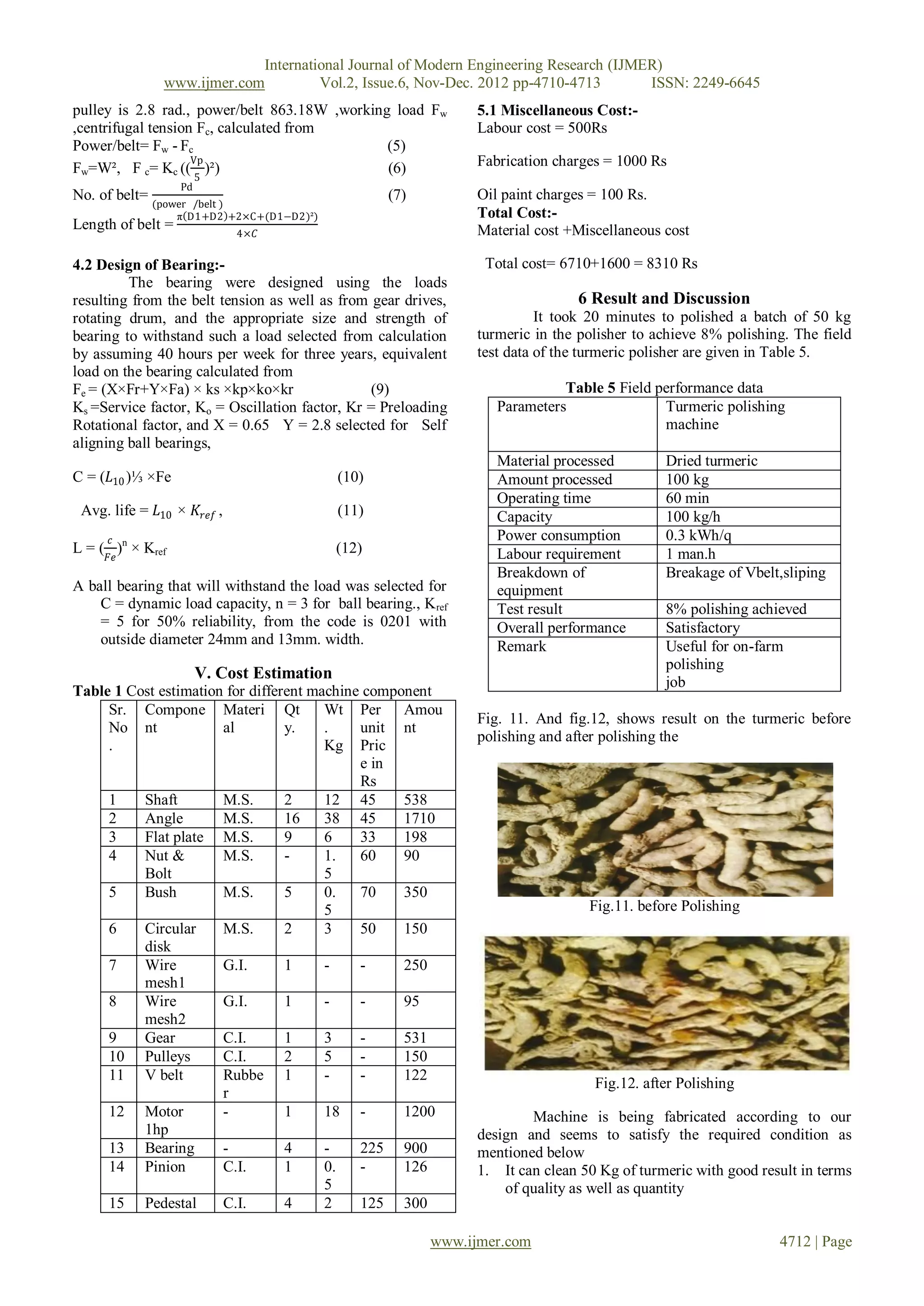 Design and Development of Turmeric Polishing Machine | PDF