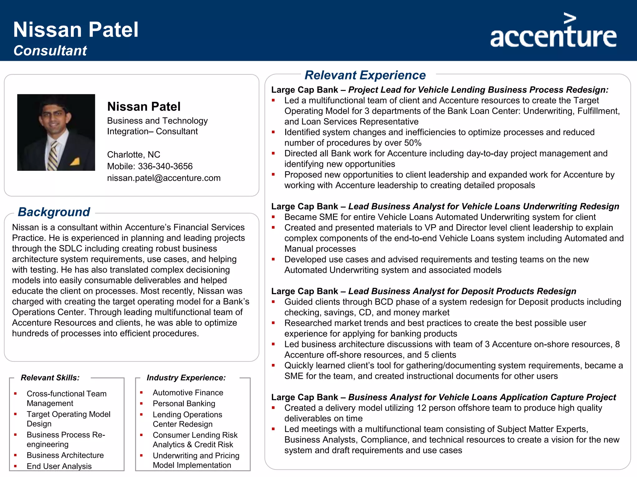 Accenture- Nissan Patel | PPTX