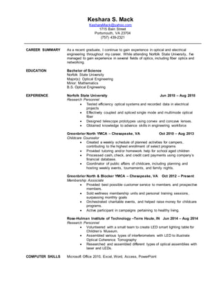 Keshara Mack's Resume | DOCX