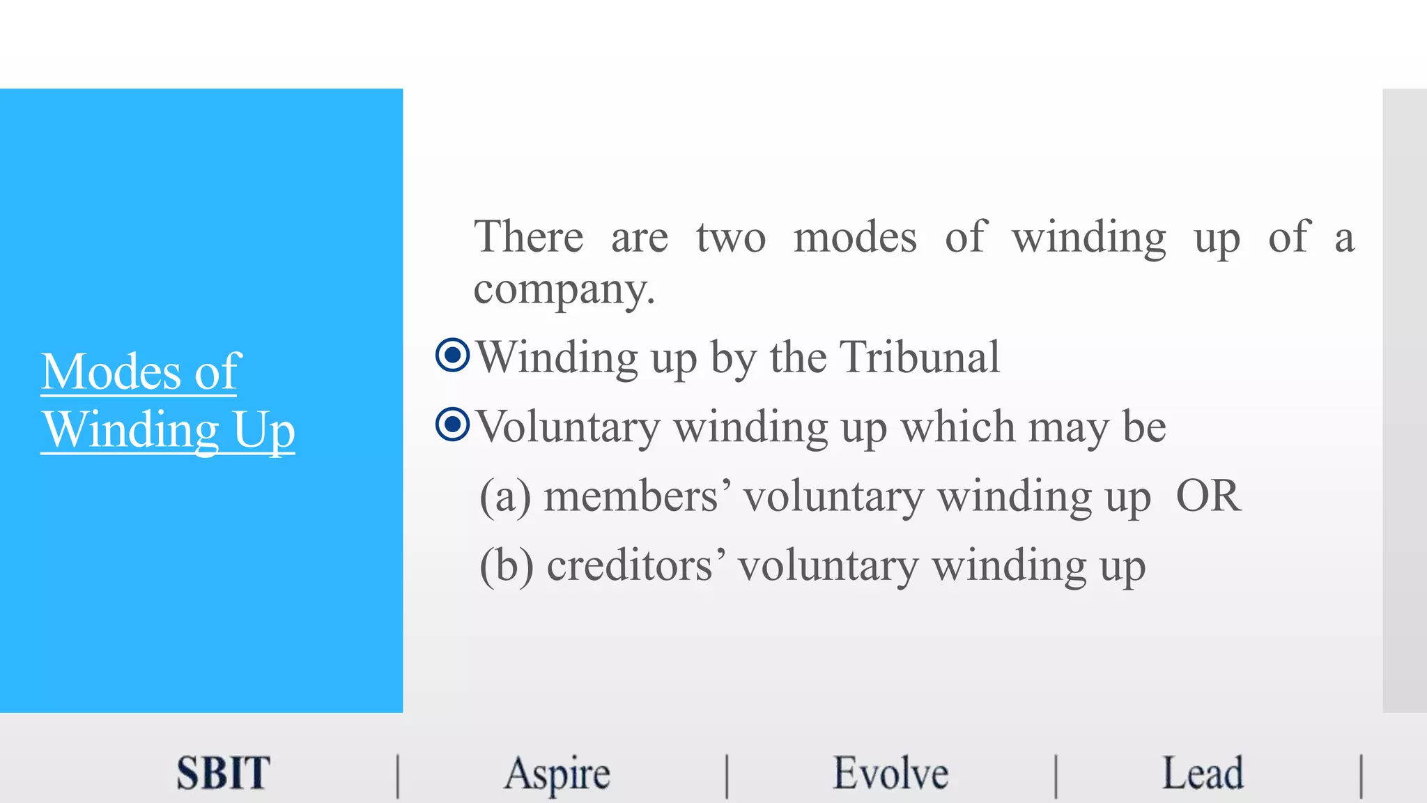 winding up of the company | PPT