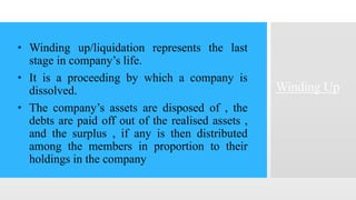 winding up of the company | PPT