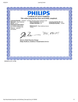 Vital signs certificate | PDF