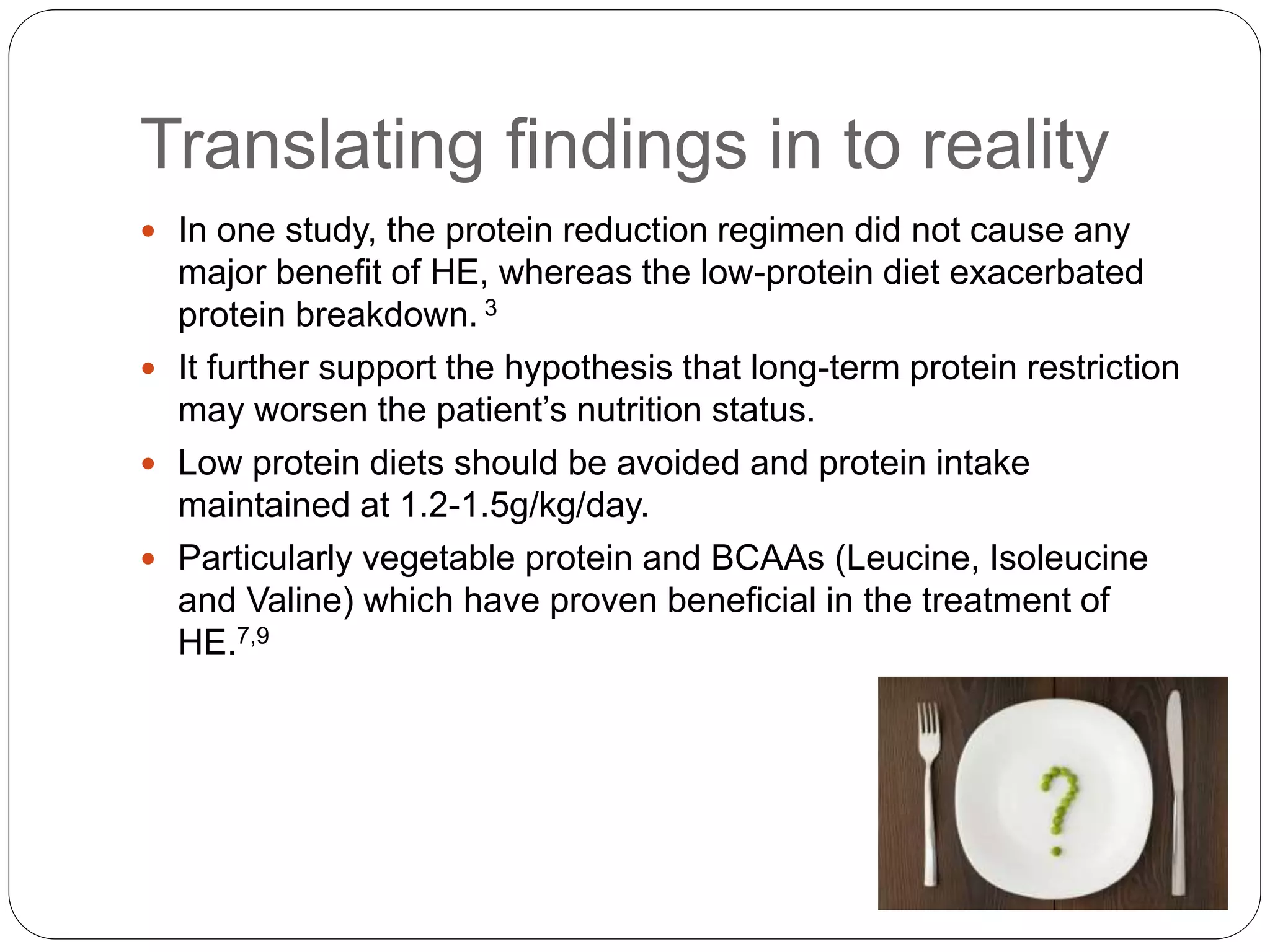 Role of low protein intake in the management | PPTX
