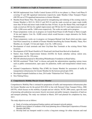 Note on T&T Issues in GM and MCGM's Initiatives and Policies_13th Jan ...