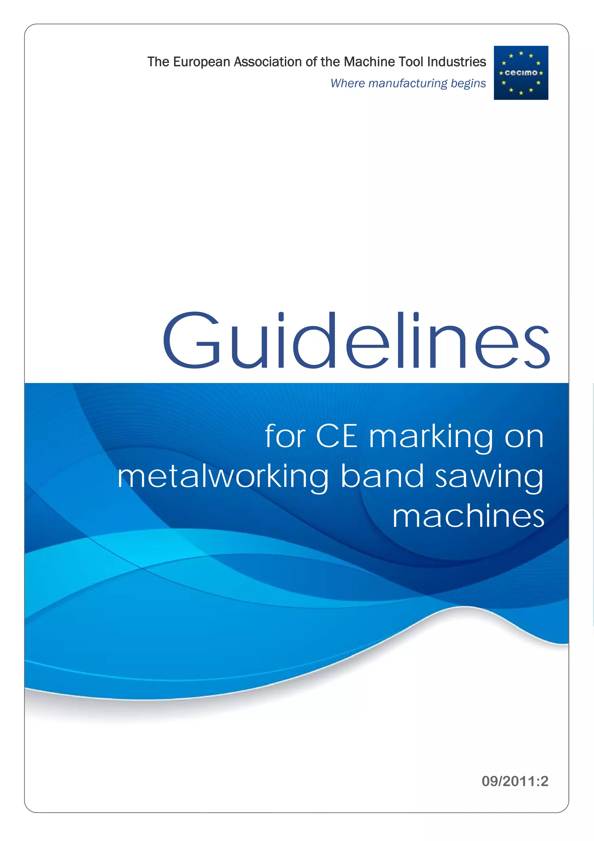 CECIMO guidelines CE marking band sawing machines ENG | PDF