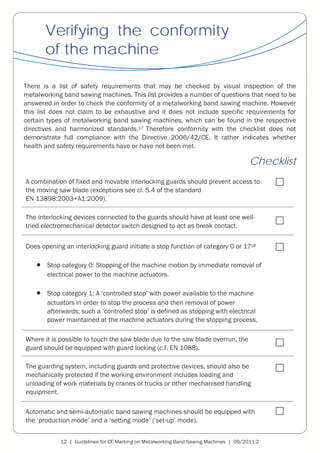 CECIMO guidelines CE marking band sawing machines ENG | PDF