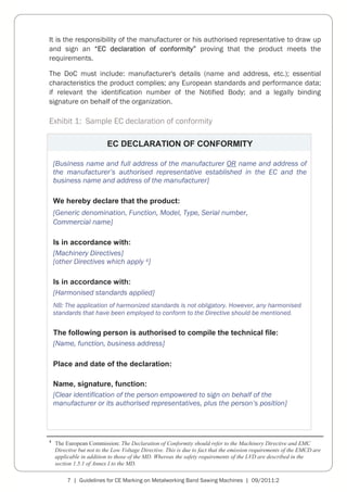 CECIMO guidelines CE marking band sawing machines ENG | PDF