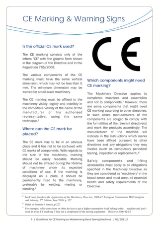 CECIMO guidelines CE marking band sawing machines ENG | PDF