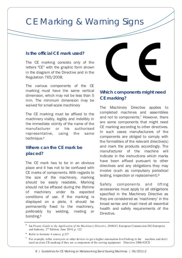 CECIMO guidelines CE marking band sawing machines ENG