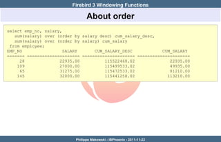Firebird 3 Windows Functions | PPT