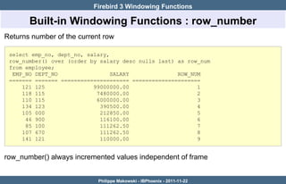 Firebird 3 Windows Functions | PPT