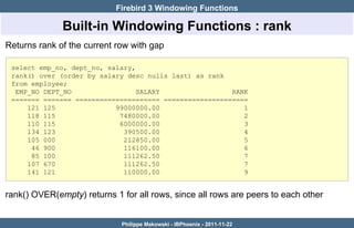 Firebird 3 Windows Functions | PPT