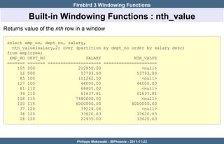 Firebird 3 Windows Functions | PPT