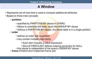 Firebird 3 Windows Functions | PPT