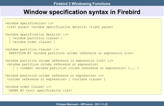 Firebird 3 Windows Functions | PPT