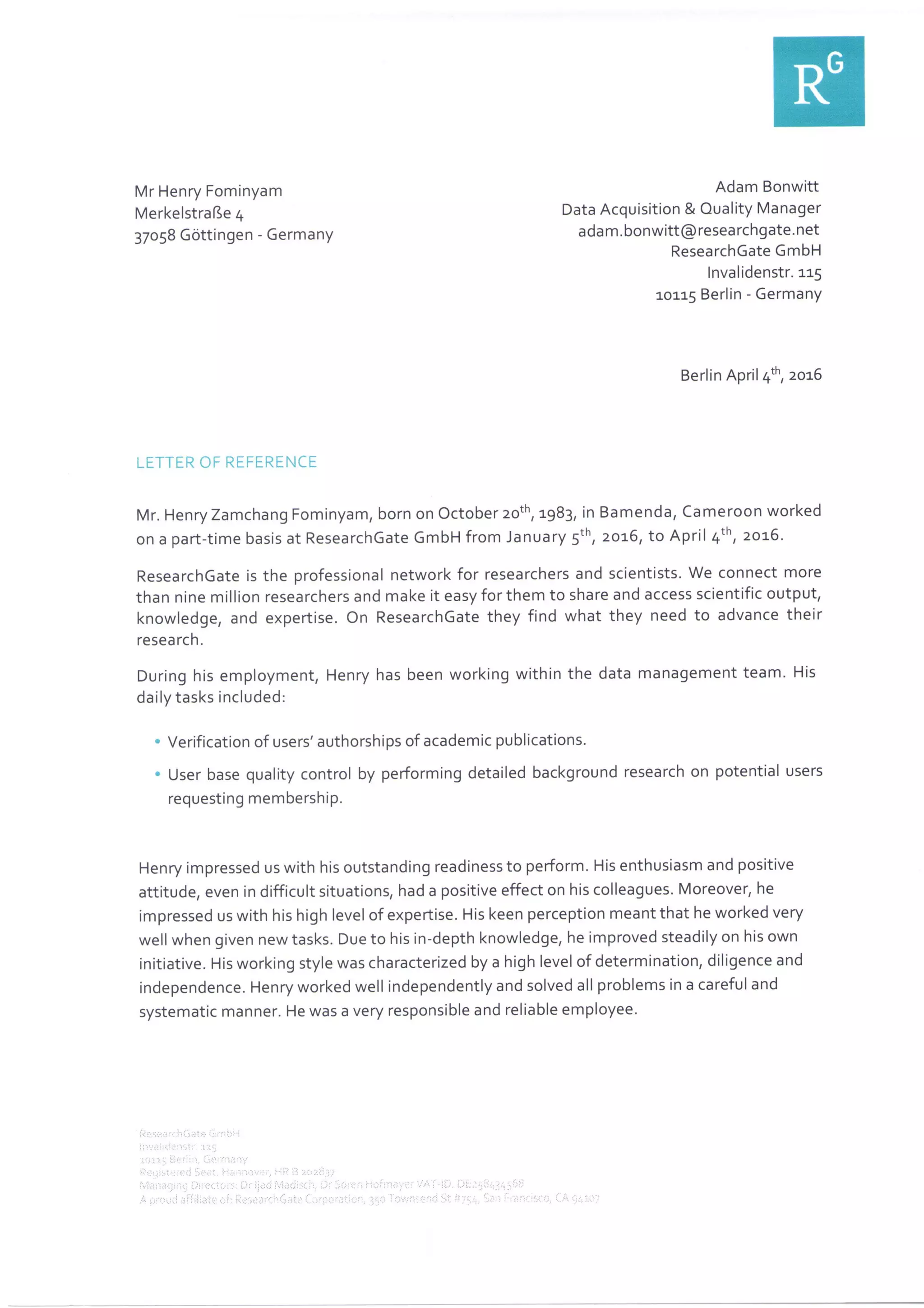 Reference Letter | PDF