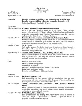 Maeve Meier Resume Fall 2016 | PDF