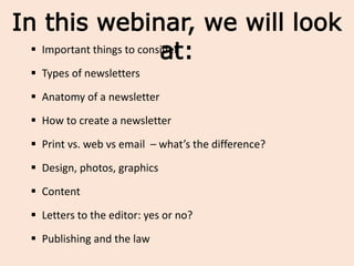Newsletters Then, Now & Next 12May14 | PPSX
