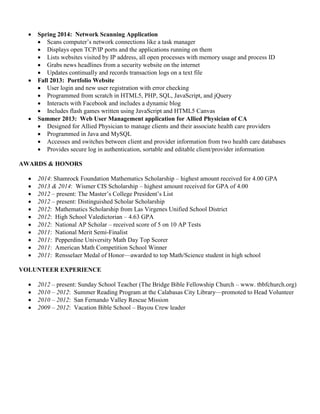 JustynLeeResumeNov2015 | PDF | Programming Languages | Computing