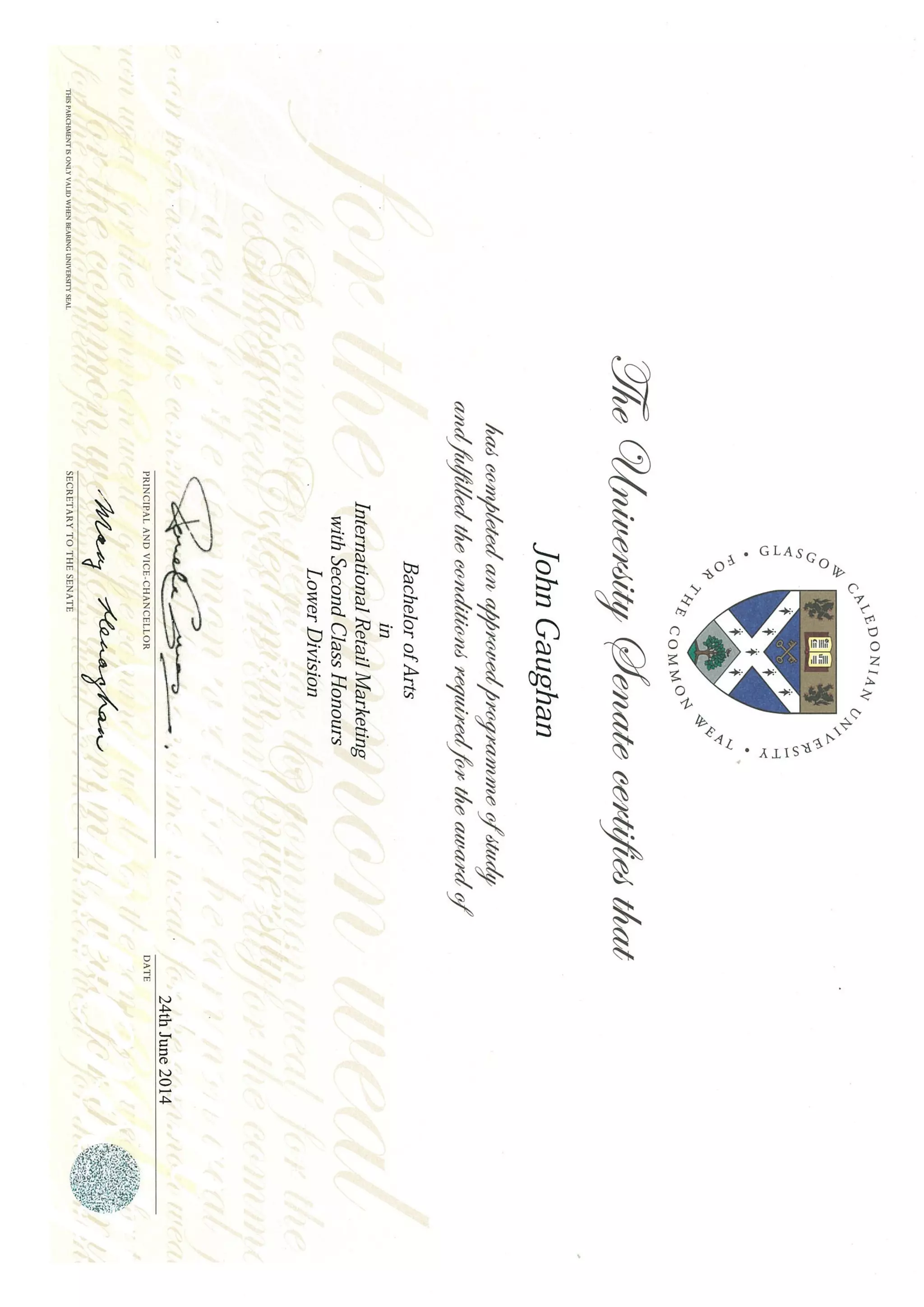 BA(Hons) Certificate | PDF