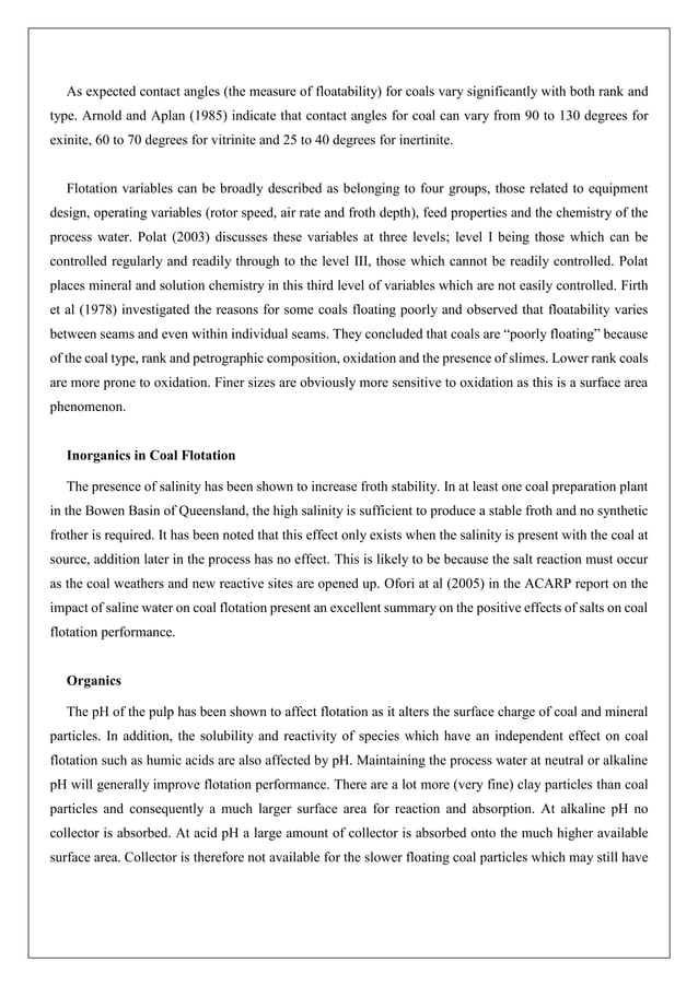 Coal Flotation Chemistry | PDF