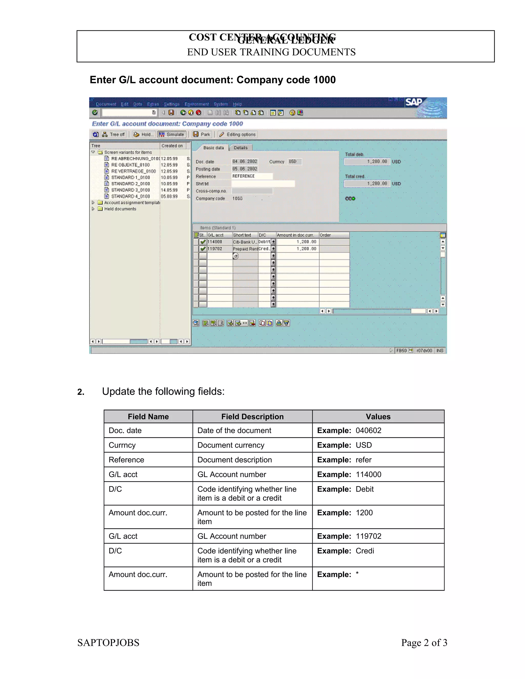 Fb50 posting gl document | DOC