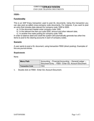 Fb50 posting gl document | DOC