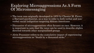 Recognizing and Challenging Microaggressions | PPTX