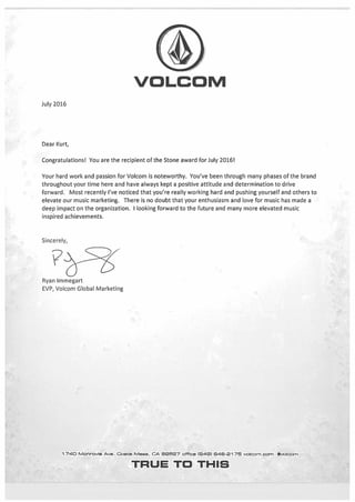 Volcom Stone Award | PDF