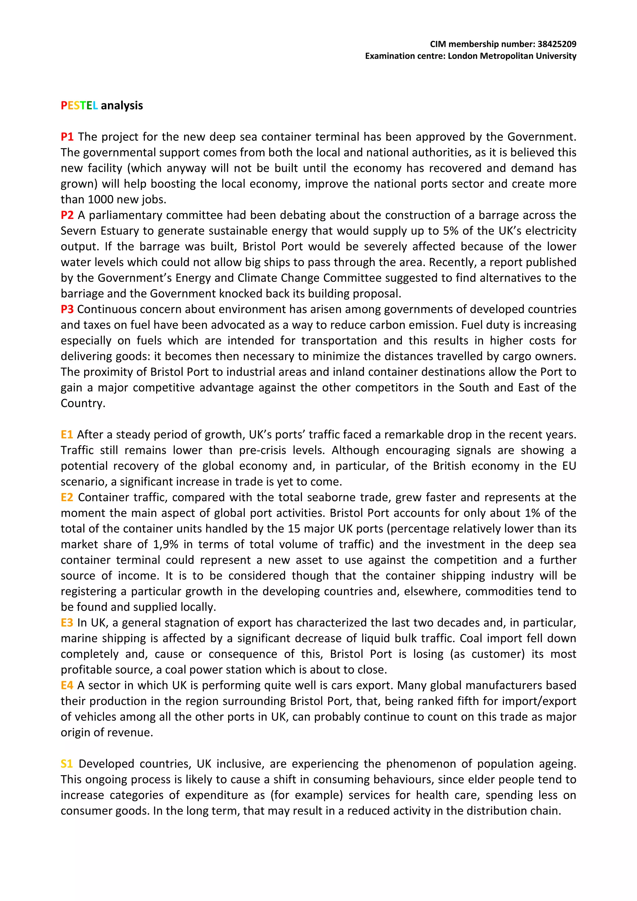 Bristol Port - PESTEL and SWOT | PDF