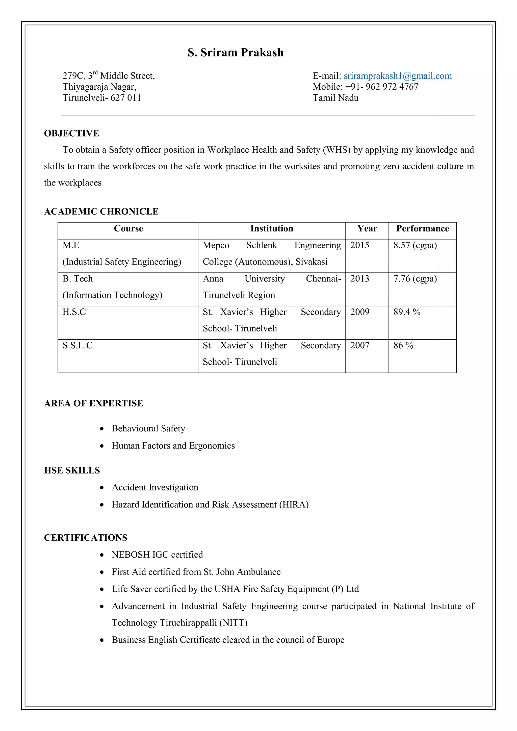 Sriram Resume | PDF