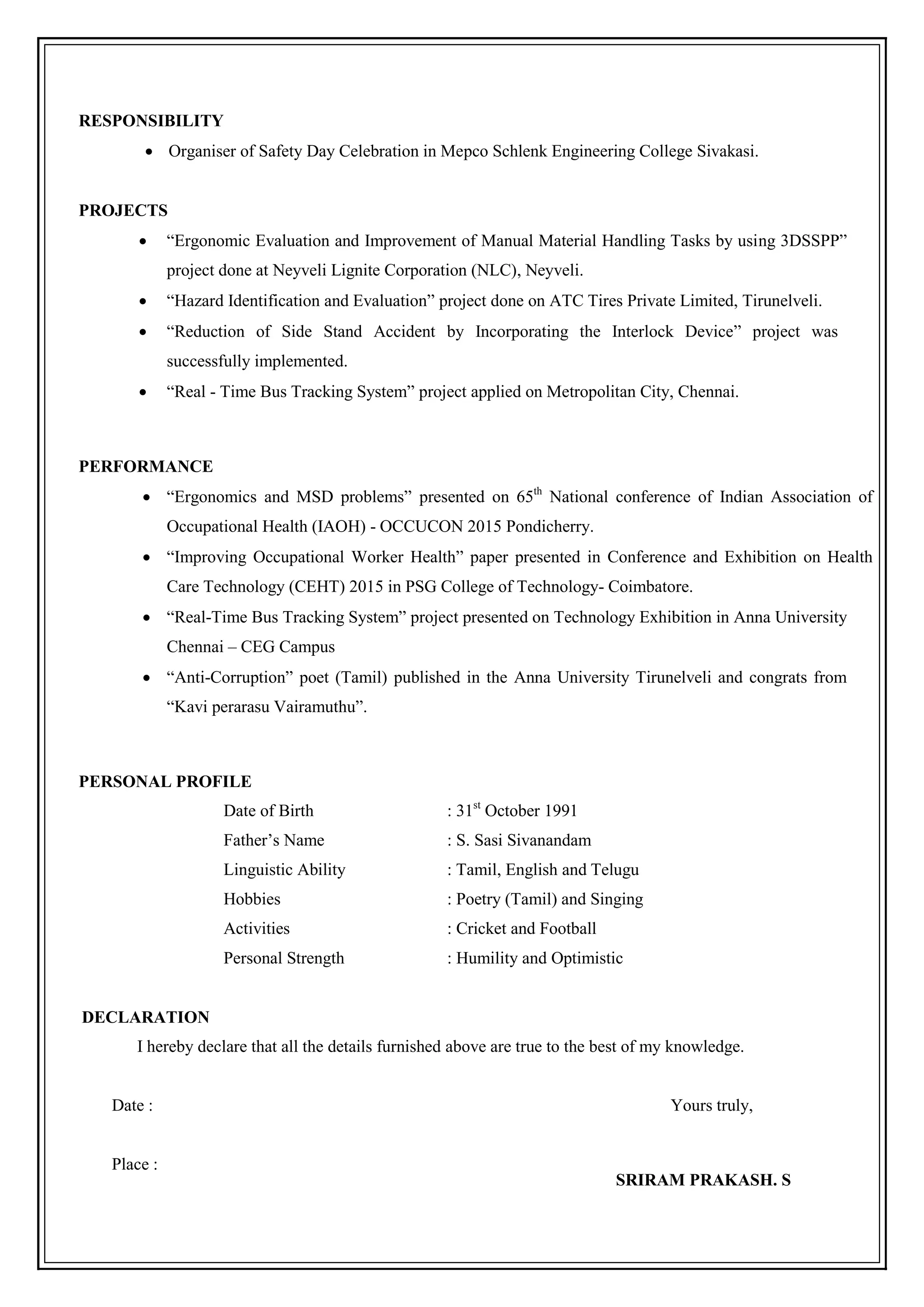 Sriram Resume | PDF