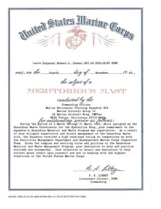Robert Cossel Certs & Awards | PDF