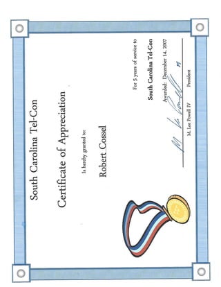 Robert Cossel Certs & Awards | PDF