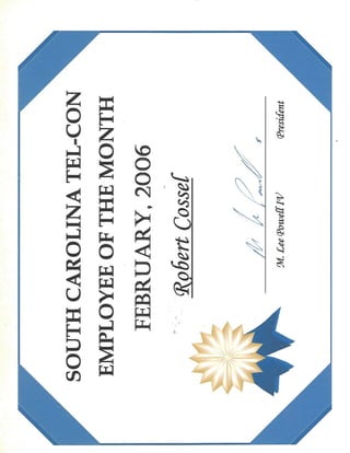 Robert Cossel Certs & Awards | PDF