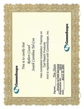 Robert Cossel Certs & Awards | PDF