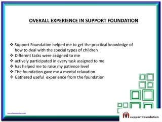 CSR Project at Support Foundation PPT | PPTX