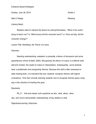 Literacy Lesson Plan with Evidence Based Strategies | DOCX