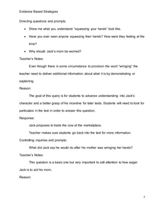 Literacy Lesson Plan with Evidence Based Strategies | DOCX
