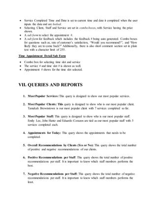 A.J.W. Hair Salon Access Database Write-Up | DOCX