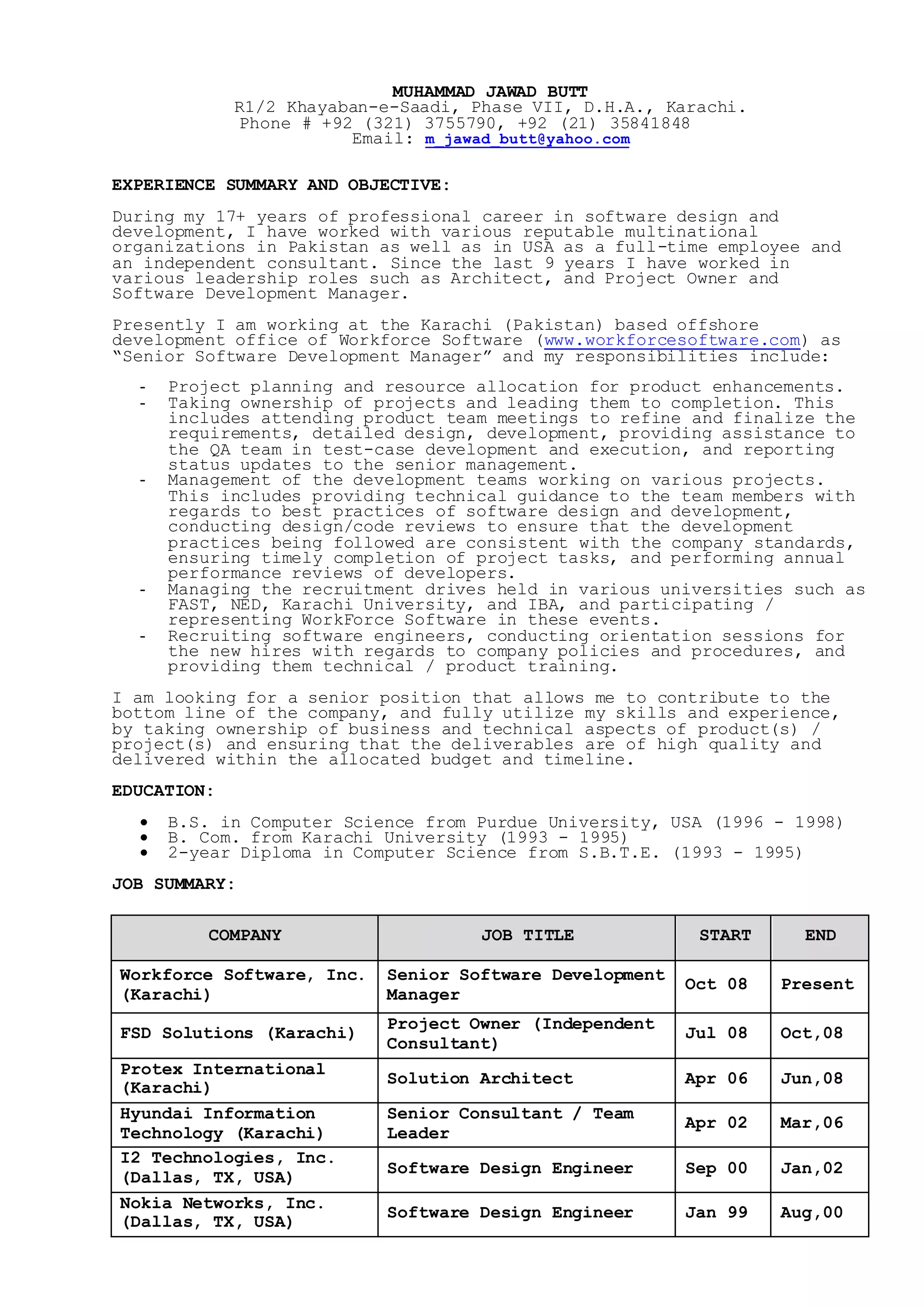 Jawad's Resume | DOCX